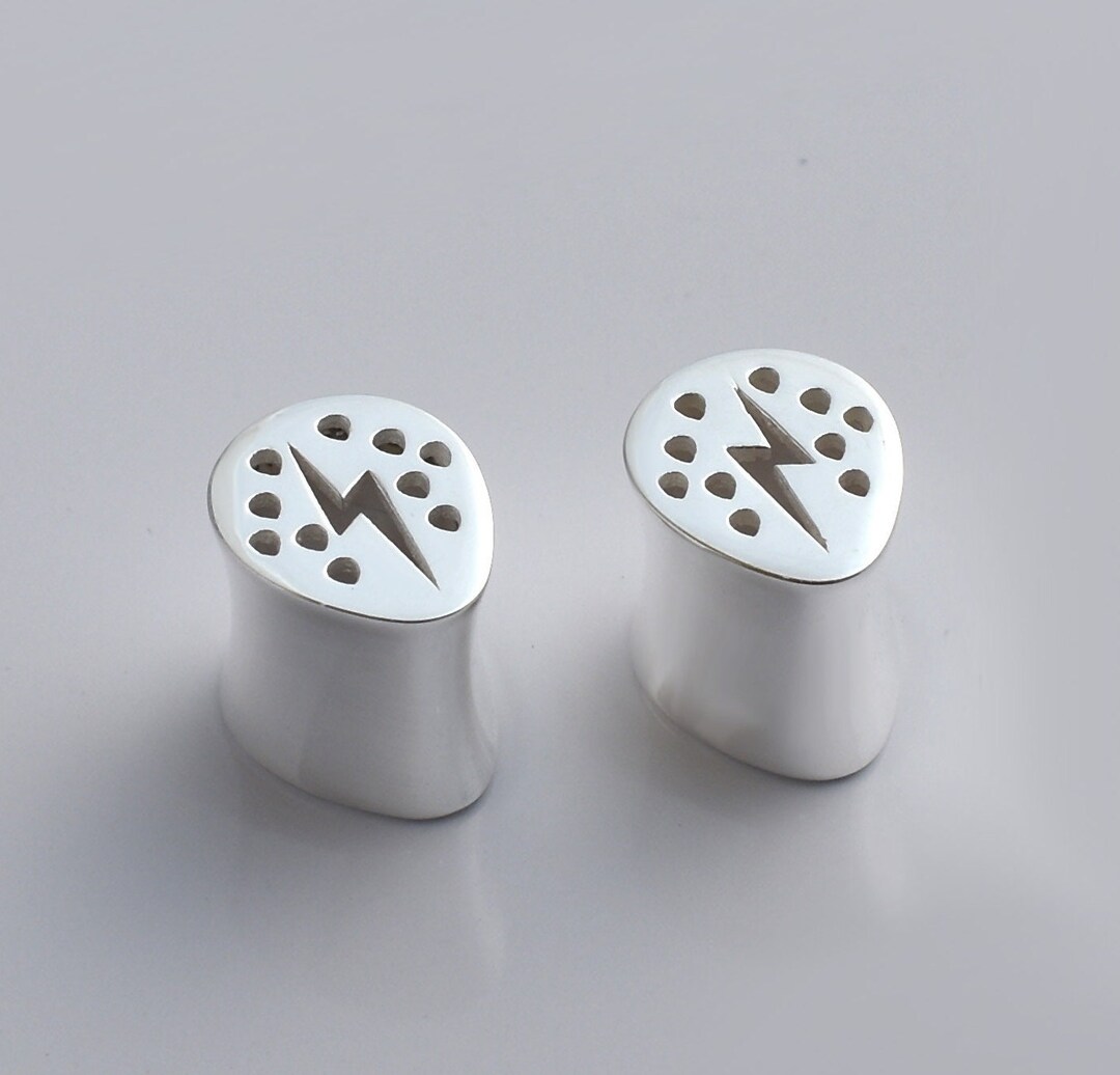 Sterling Silver Thunder Cloud Plugs: Shiny Double Flare Tunnels (pair ...