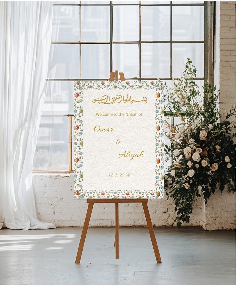 Nikkah Welcome Sign Printable | Islamic Wedding Sign | Wedding Sign ...