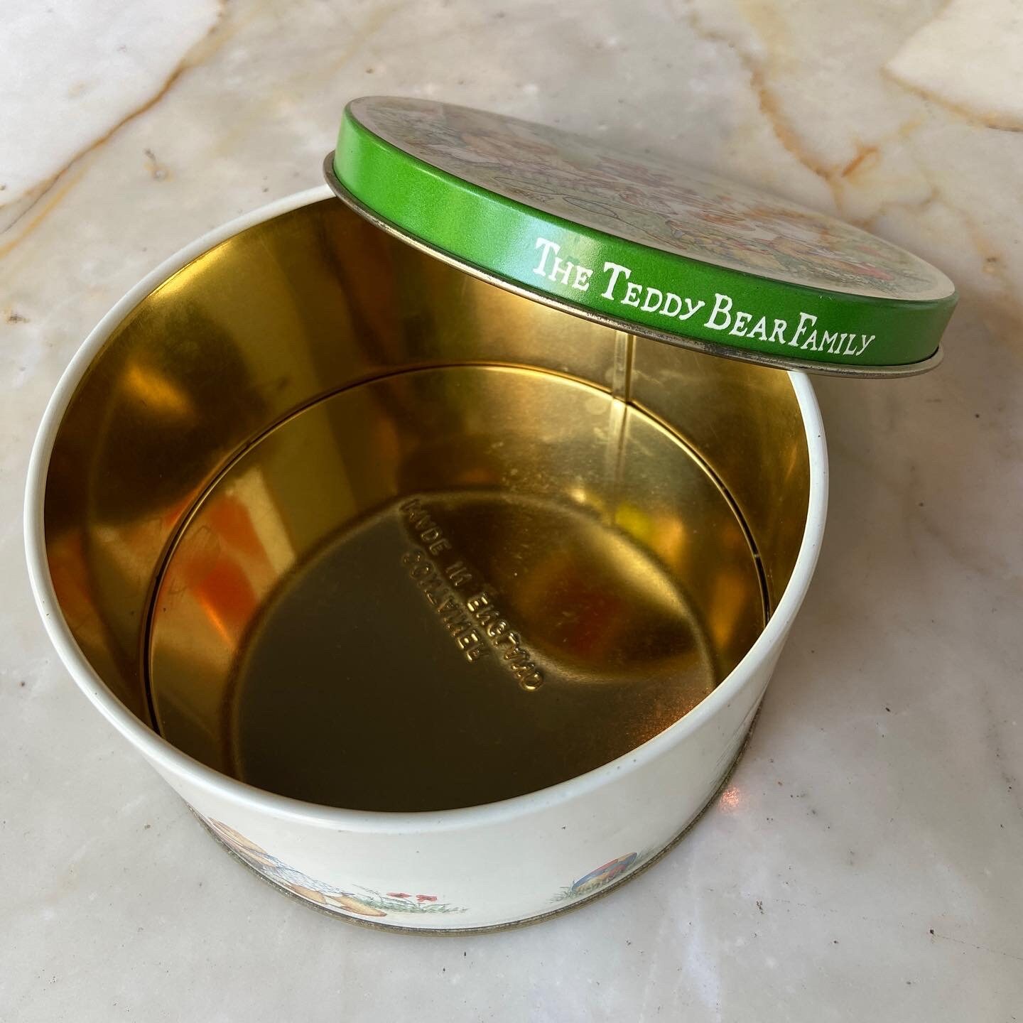 Made in England Vintage Tin Teddy Bear Family on Picnic - Etsy