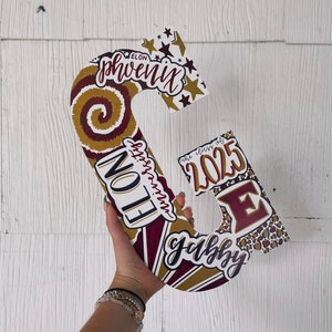 Custom College Wooden Letter (13 Inch) | Custom Dorm Decor | Graduation ...