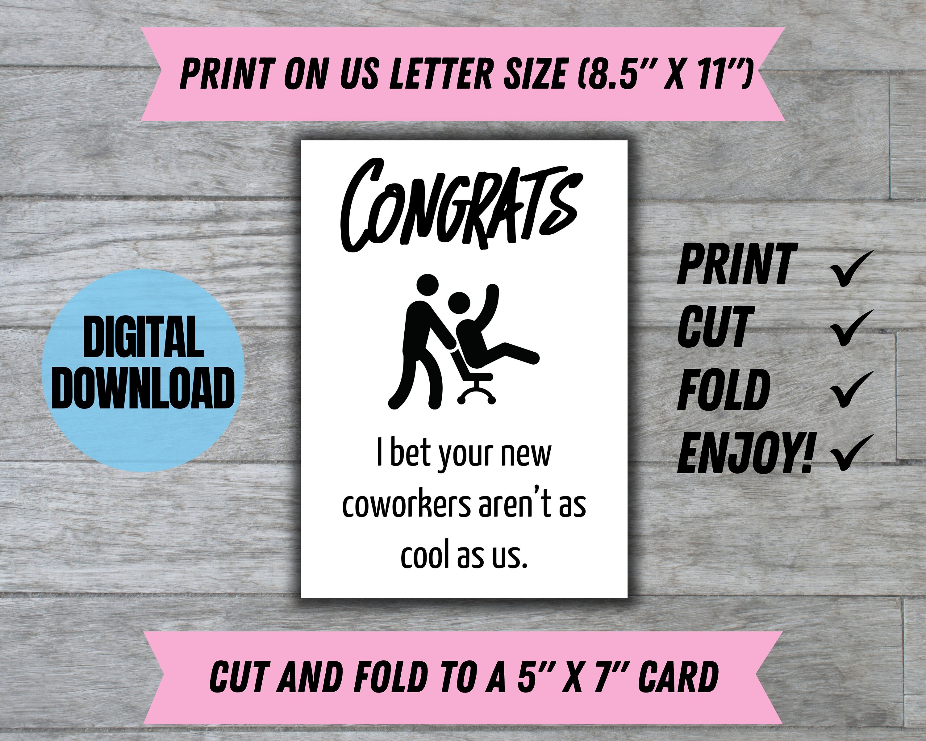 Printable Ironic Farewell Card - Humorous Goodbye to Colleague - New ...
