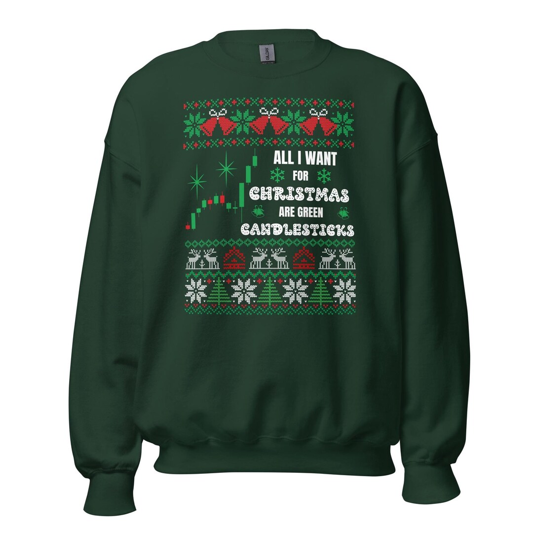 Christmas Green Candles Sweater | Trader Gift | Investor Christmas Gift ...