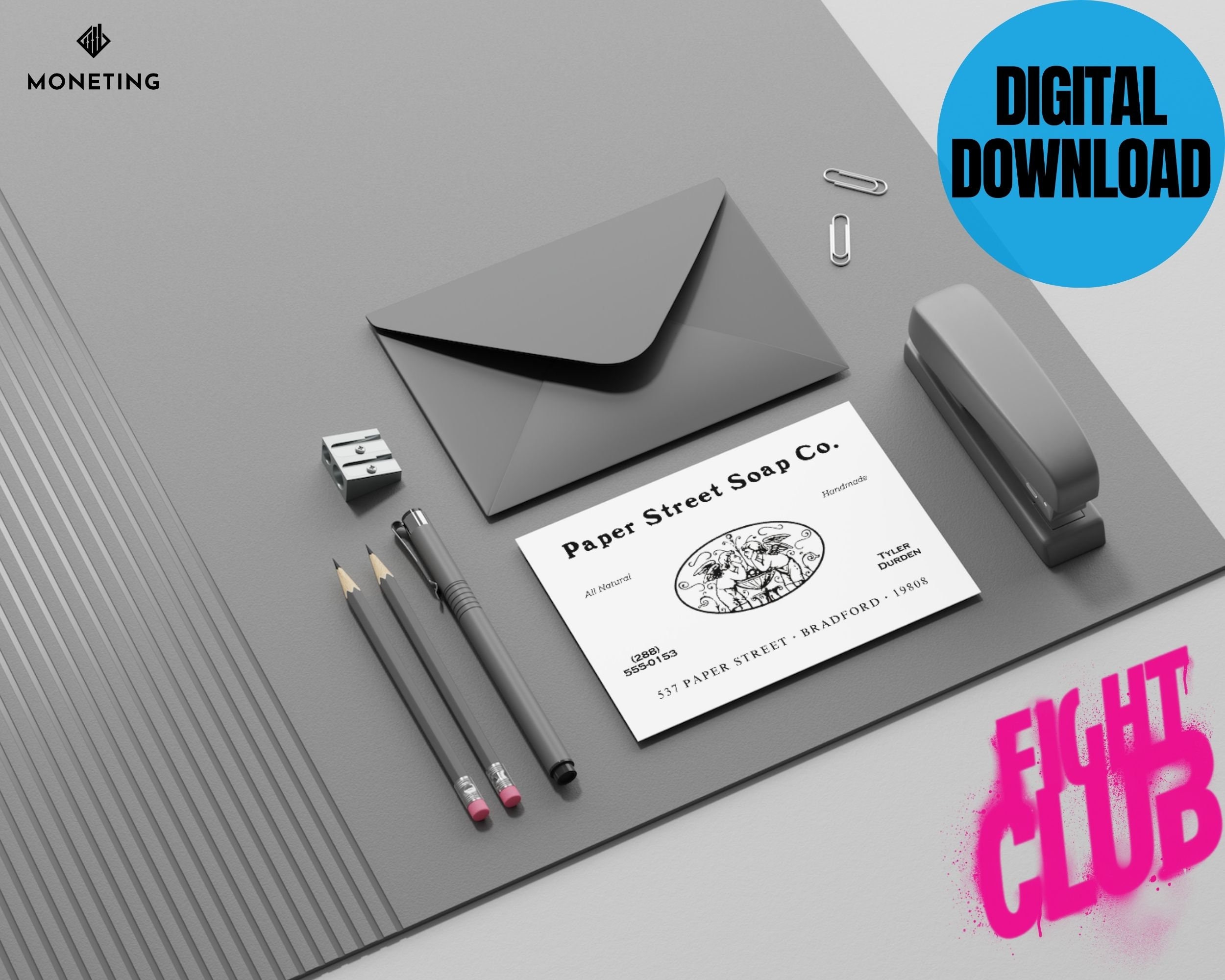 Printable Business Card Fight Club Style, Tyler Durden Business Card ...