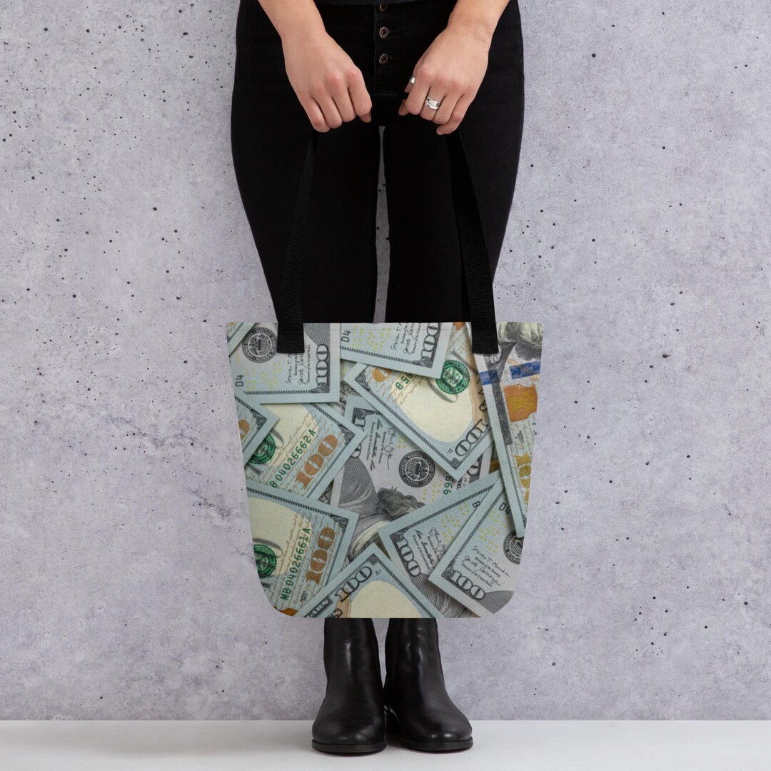 Dollar Tote Bag | All-over Money Print Bag | Funny Stock Market Gift ...