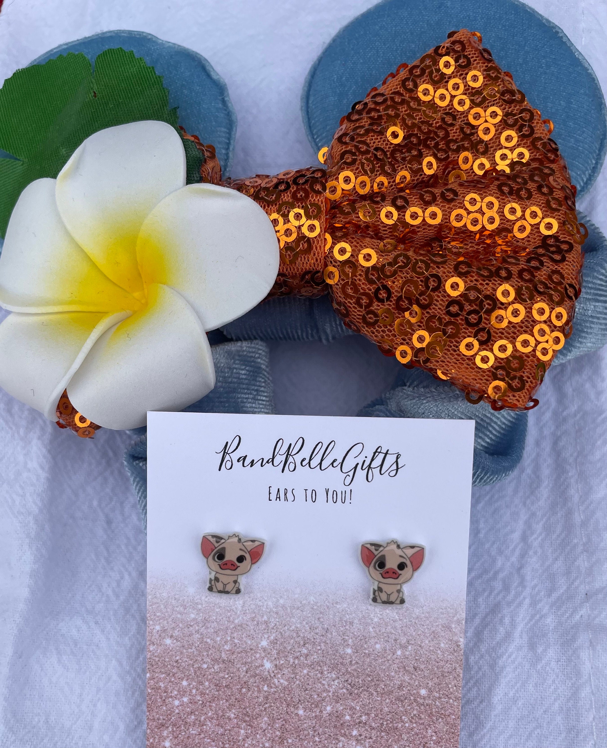 Disney Fan Moana/pua Scrunchie and Earrings Set - Etsy