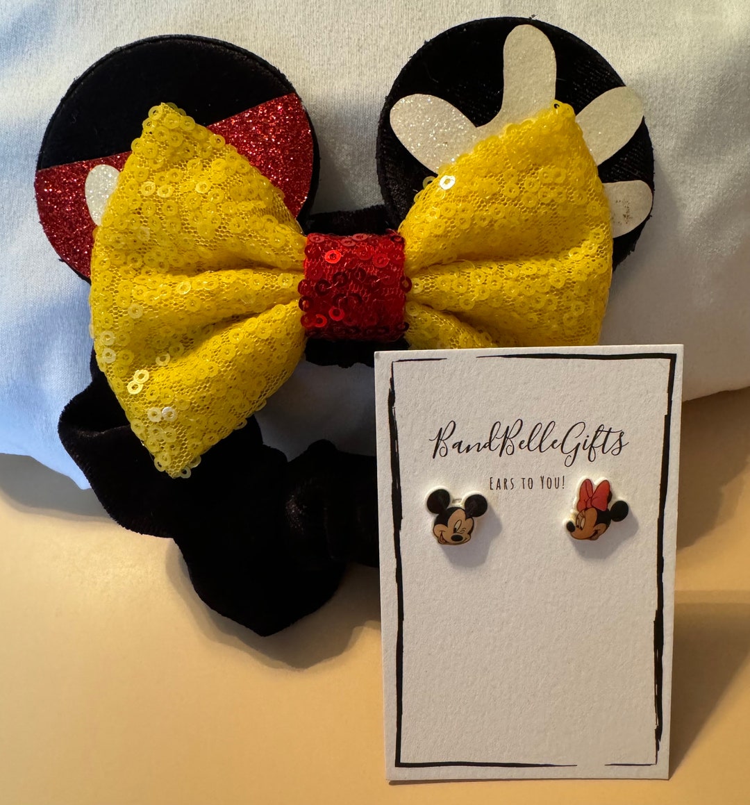 Disney Fan: Mickey and Minnie Scrunchie/earrings Set - Etsy