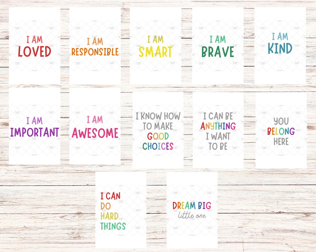 Rainbow Printable Bundle for Classrooms or Kids Rooms, Positive ...