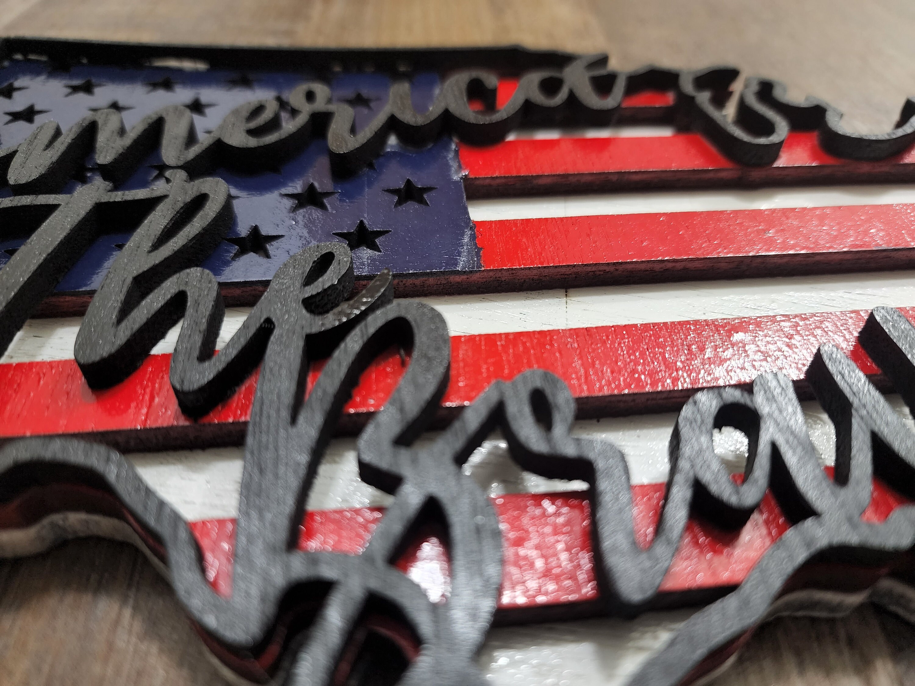 SVG File Layered American Flag USA Sign - Etsy