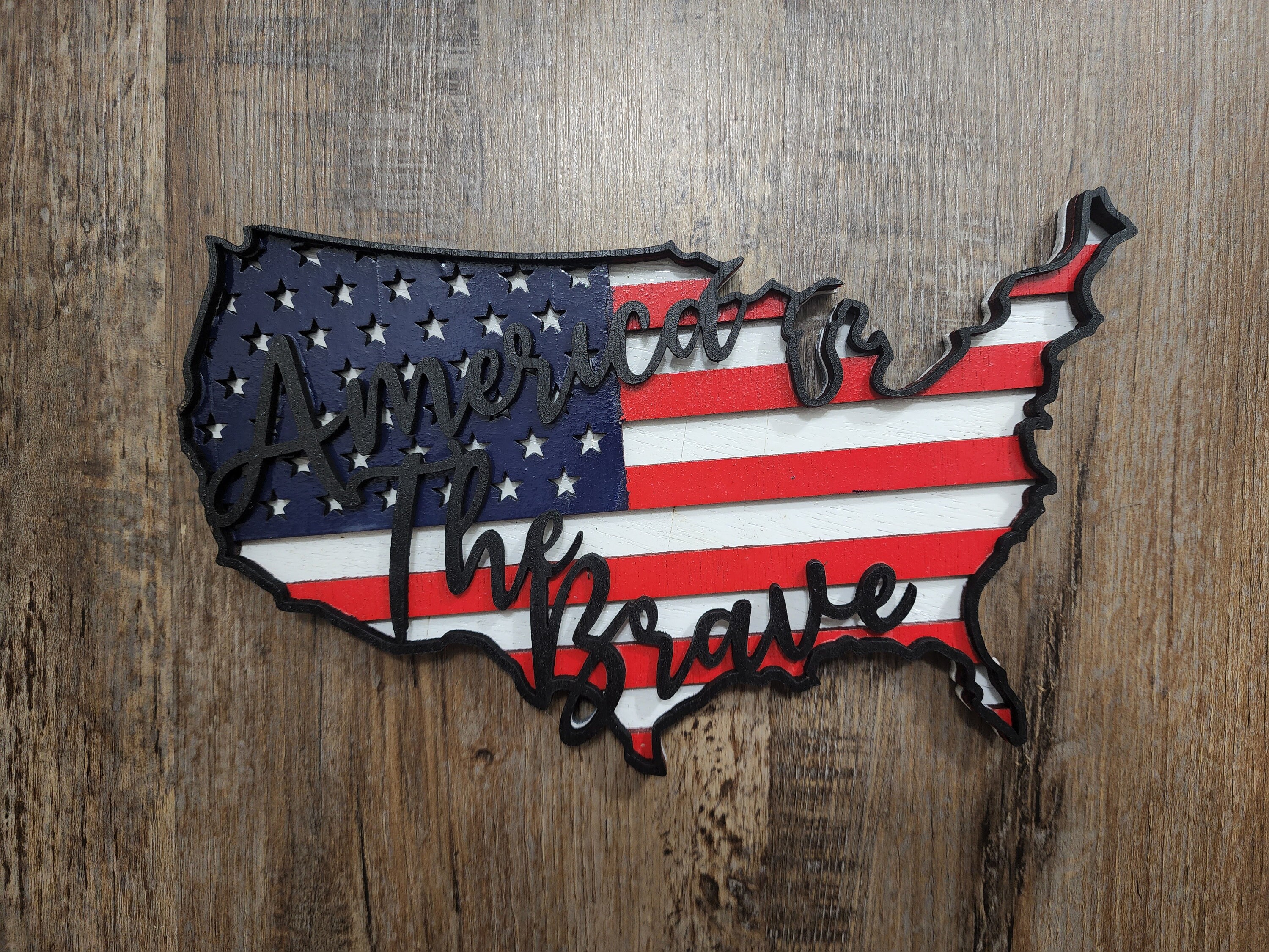 SVG File Layered American Flag USA Sign - Etsy