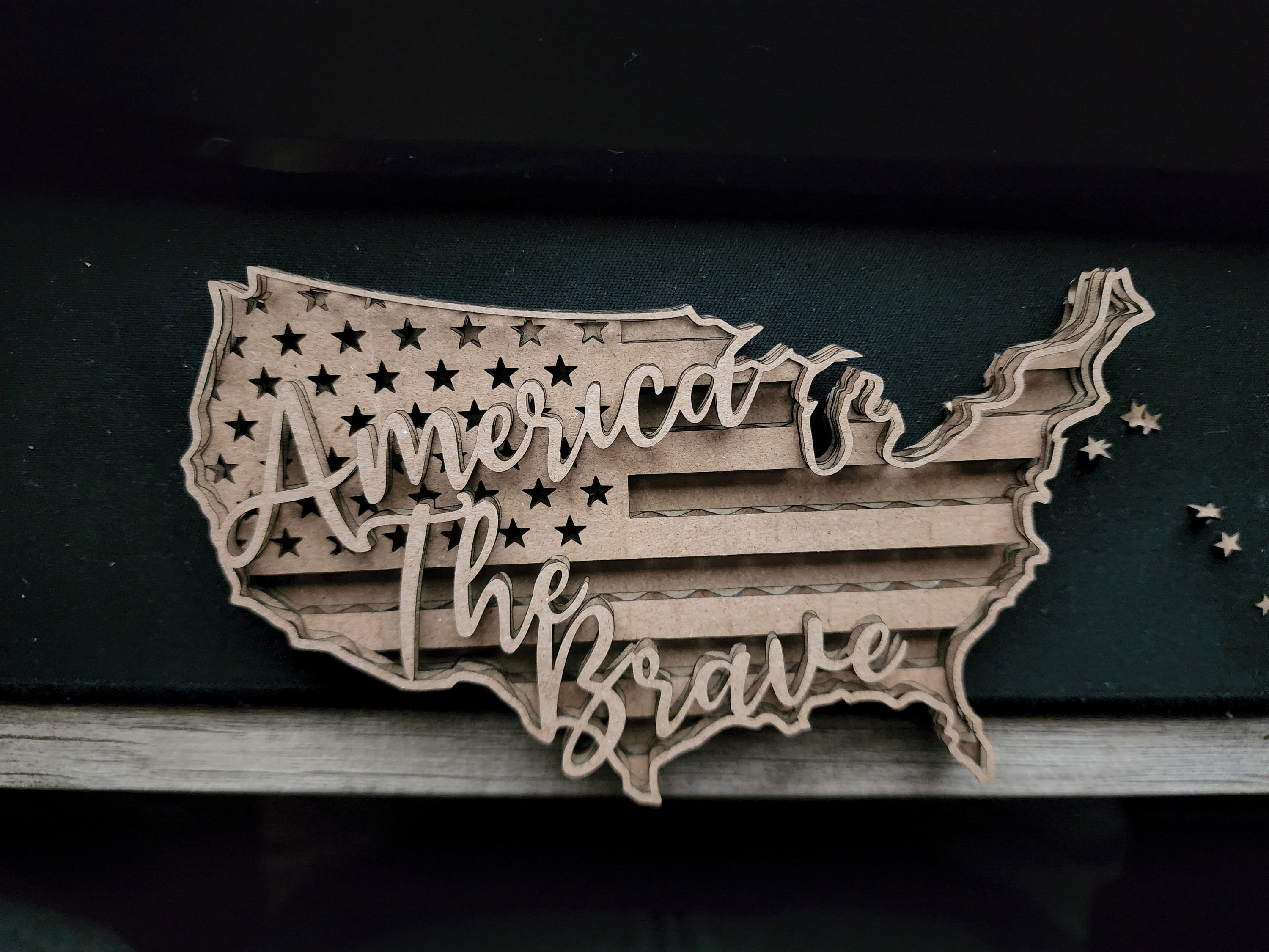 SVG File Layered American Flag USA Sign - Etsy