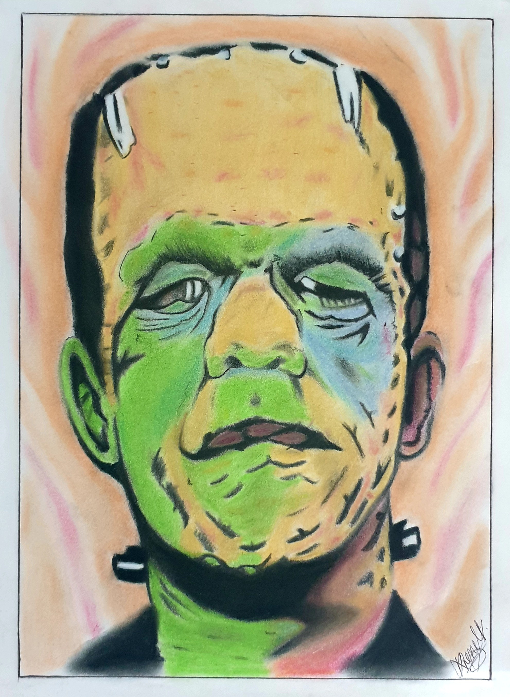 Frankenstein Face Drawing