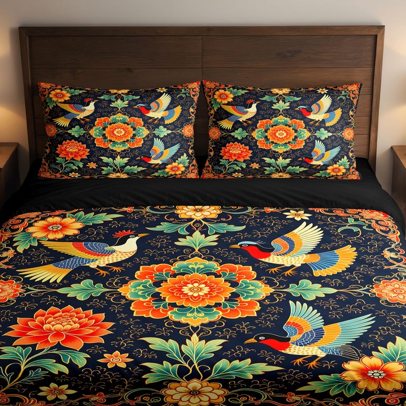Bird Floral Duvet - Etsy UK