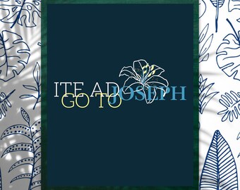 St. Joseph ite Ad Joseph Printable Wall Art Catholic Father's Day Latin ...