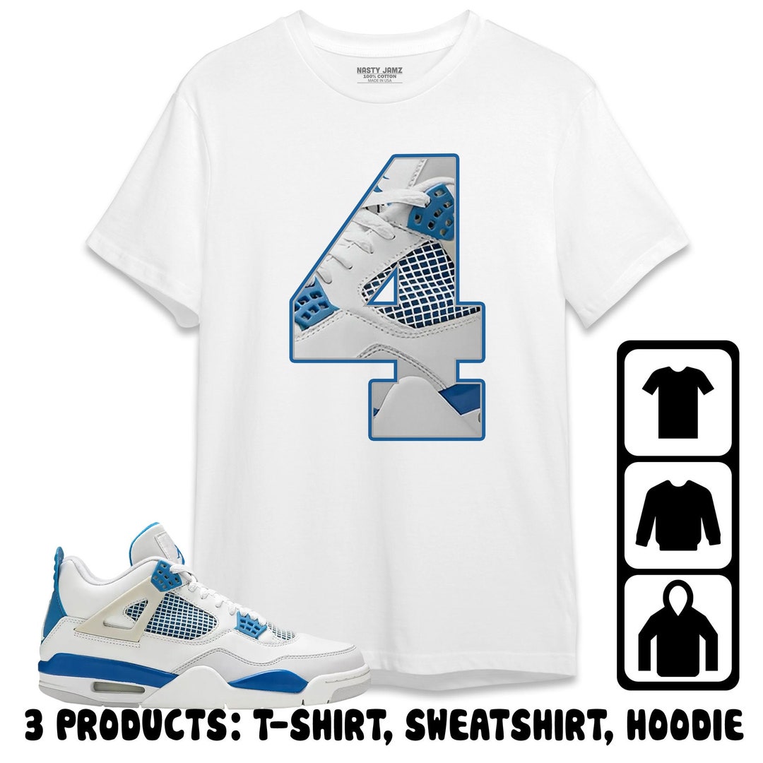 AJ 4 Industrial Blue Unisex T-shirt, Sweatshirt, Hoodie, Number 4 CM4 ...