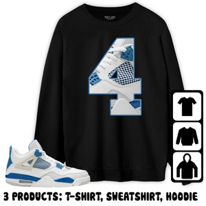AJ 4 Industrial Blue Unisex T-shirt, Sweatshirt, Hoodie, Number 4 CM4 ...