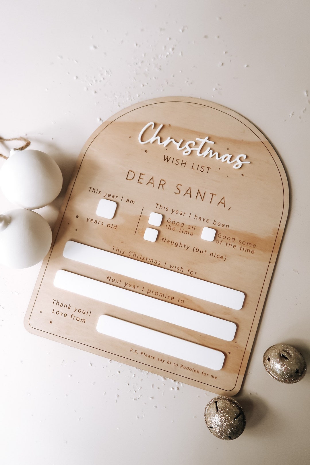 Dear Santa Wish List / Christmas List / Reusable Christmas Decor ...