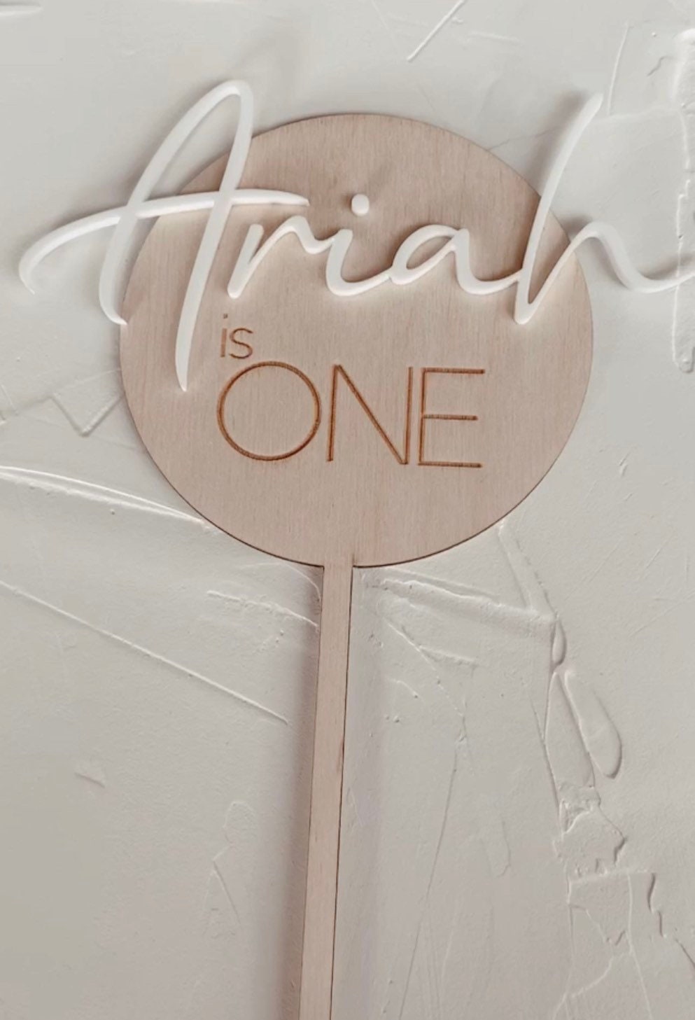 First Birthday Cake Topper / Turns One / One Year of / Wood - Etsy