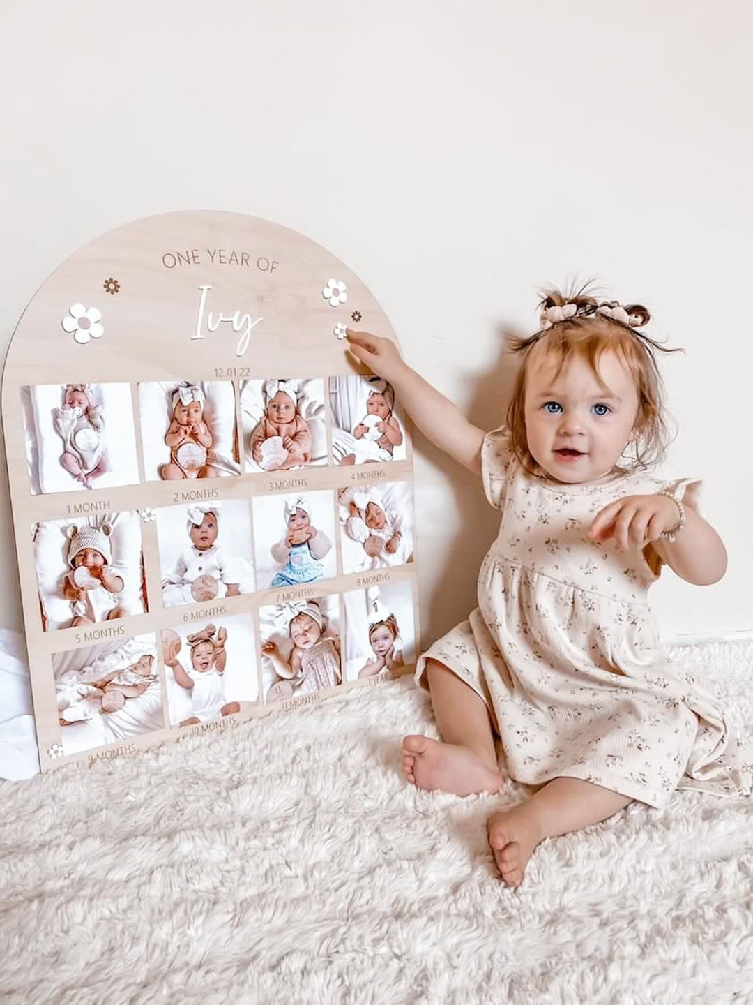 First Birthday Photo Board Daisy Theme / Birthday Board / Photo Board ...
