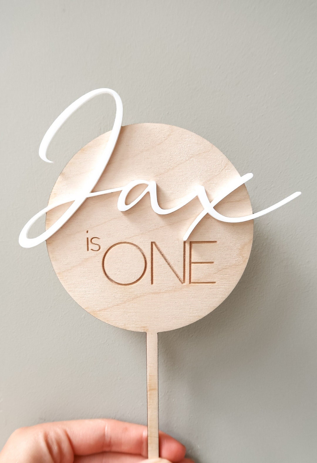 First Birthday Cake Topper / Turns One / One Year of / Wood - Etsy