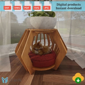 Cat House, Cat Bed, Parametric Pet House, Nice Cat House, Cutting Files ...