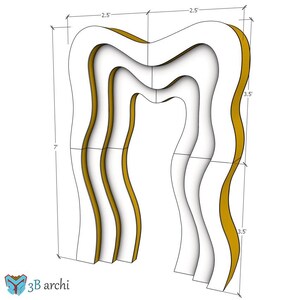 3layer Wavy Arch Prop Template, 3D Wavy Backdrop, Wavy Wall Prop ...