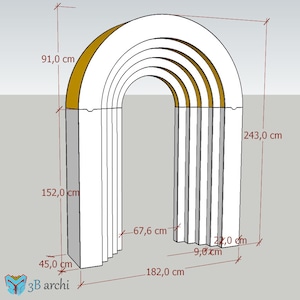 5 Layers 3D Arch Backdrop, for Weddings, Arch Backdrop Plans, CNC ...