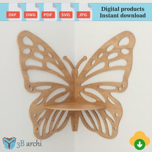 Butterfly Corner Shelf CNC Plan: Laser Cut Vector File (digital ...