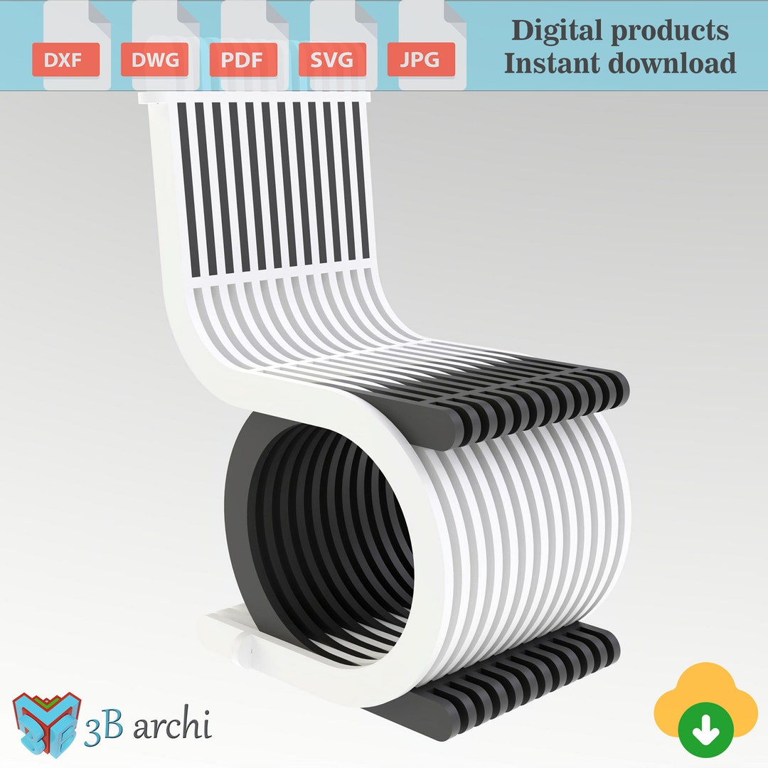 Parametric Chair Wooden Dining Chair Cnc Chair Design Modern Furniture Cnc Template Dxf