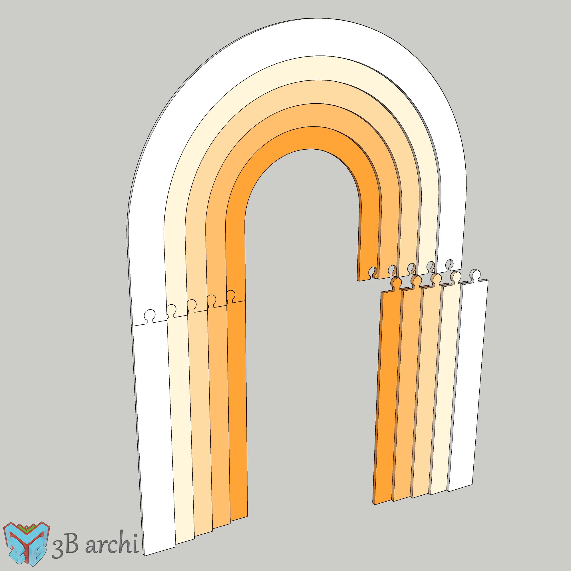 Ripple Arch Backdrop CNC Plans: 5-layer Stacked Design (digital ...