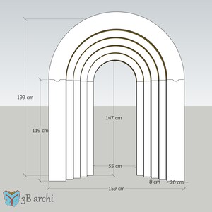 Rainbow Arch Backdrop CNC Plan: Wedding Ripple Arch DXF Template ...