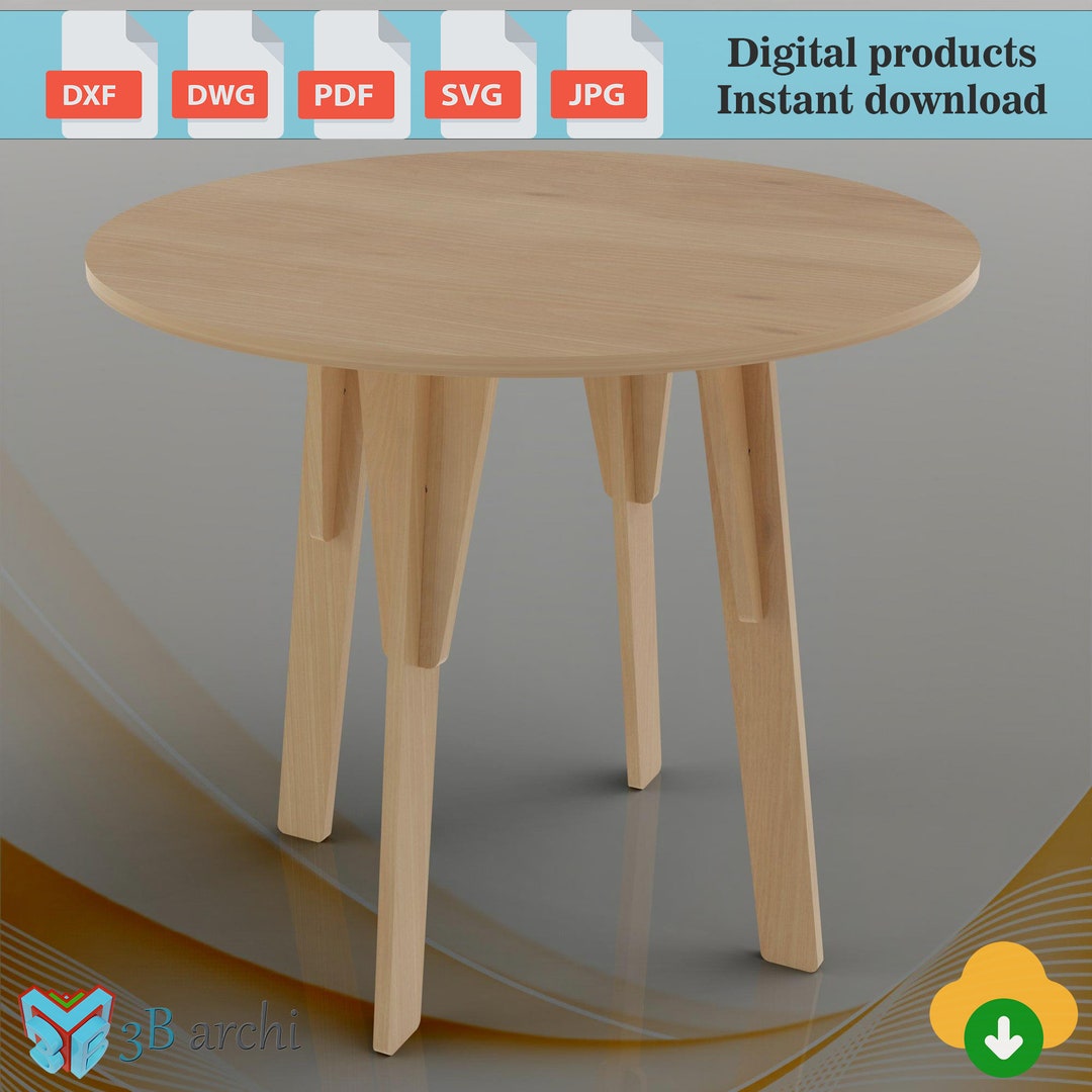 Round Dining Table, Dining Table Plan, Modern Furniture, Digital File ...