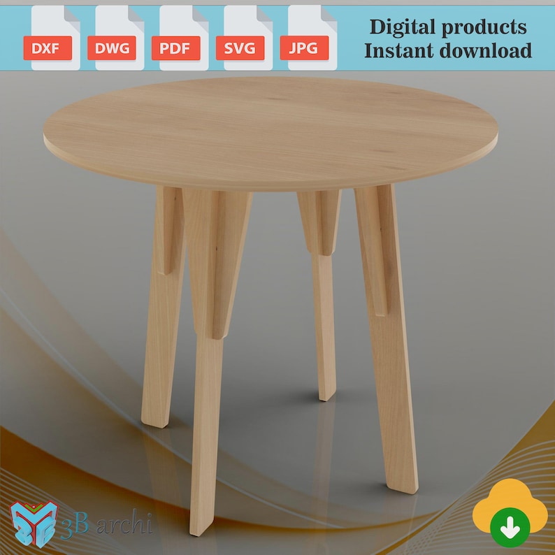 Round Dining Table Dining Table Plan Modern Furniture - Etsy
