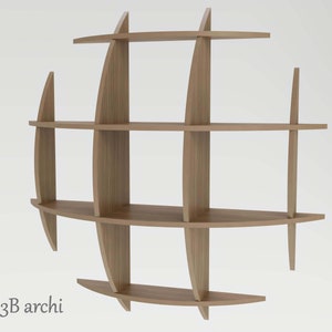 Sphere Bookshelf, Parametric Waffle Shelf, Hemispherical Shelf, Wall ...