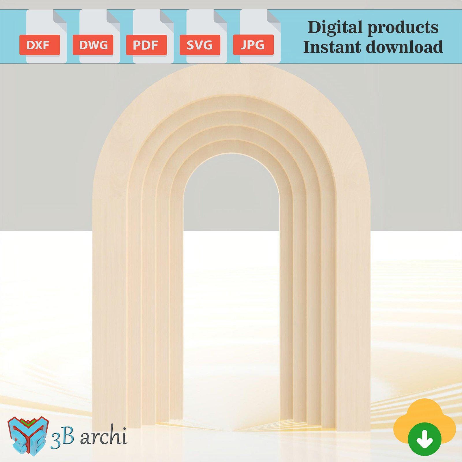 5-layer Arch Backdrop CNC Plan, Wedding Decor DXF Template (digital ...