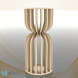 Cylinder Pedestal Stand CNC Template: Parametric Slat Design (digital ...