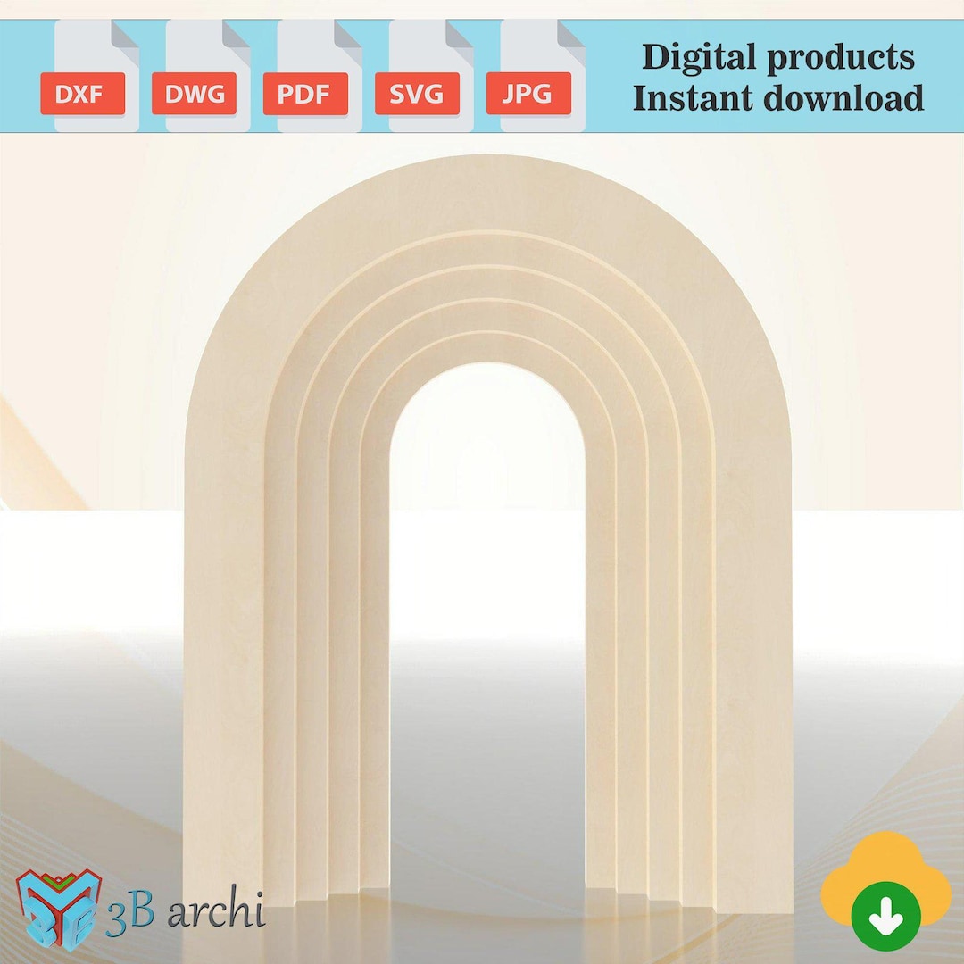 Rainbow Arch Backdrop CNC Plan: Wedding Ripple Arch DXF Template ...