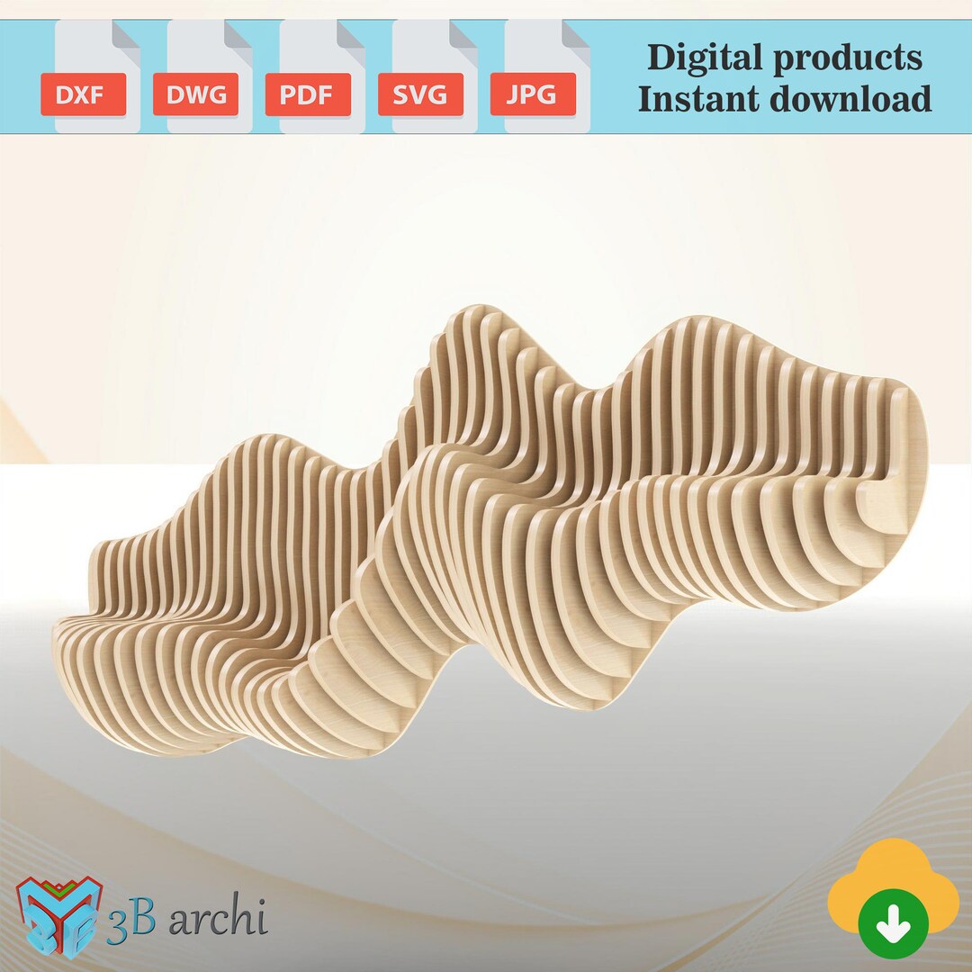 Parametric Wavy Wall Decor, Parametric Shelf Plans, Living Room ...