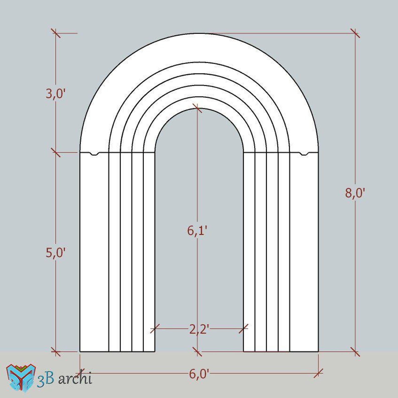 5-layer Arch Backdrop CNC Plan, Wedding Decor DXF Template (digital ...