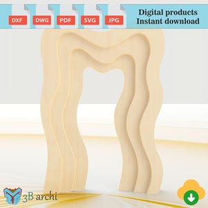3layer Wavy Arch Prop Template, 3D Wavy Backdrop, Wavy Wall Prop ...