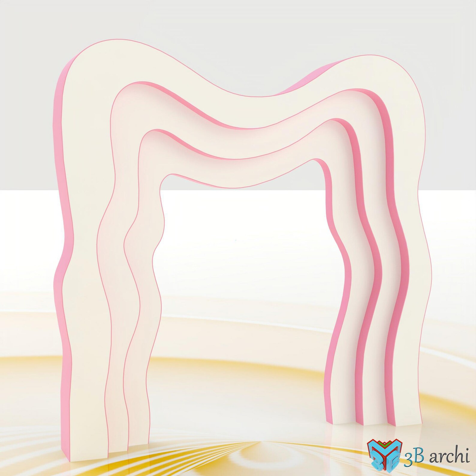 Wavy Arch Prop Template: 3D Backdrop, CNC Ready (digital File) - Etsy