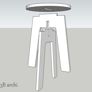 Plywood Table, CNC Stool Plans, CNC Router Cut Files, MDF Stool, Small ...
