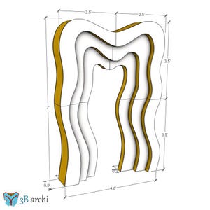 3layer Wavy Arch Prop Template, 3D Wavy Backdrop, Wavy Wall Prop ...
