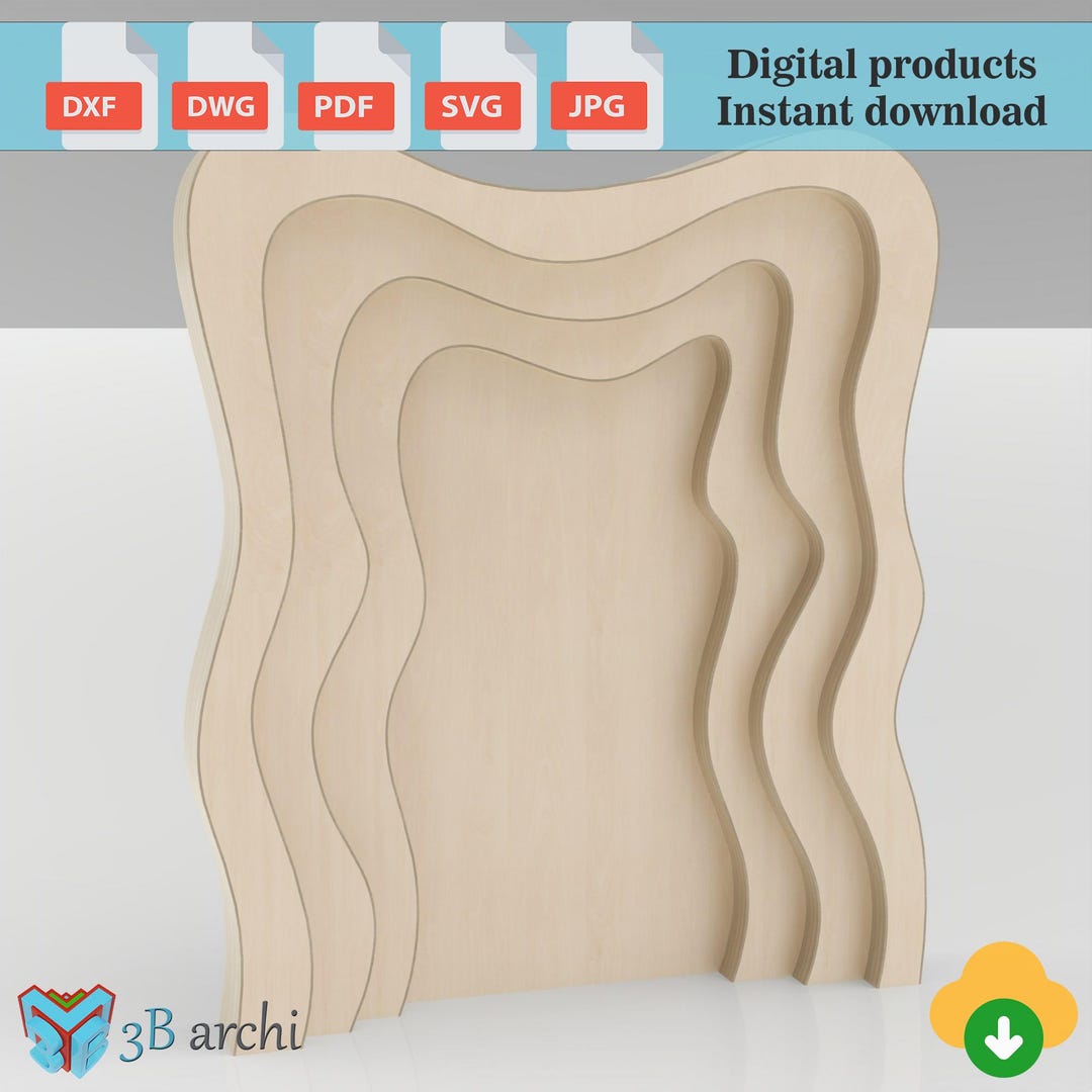 3layer Wavy Arch Props Template, 3D Wavy Backdrop, Wavy Wall Prop ...