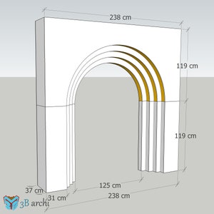 3D Square Top Arch, Elegant 3D Arch Backdrop Templates - Wedding Decor ...