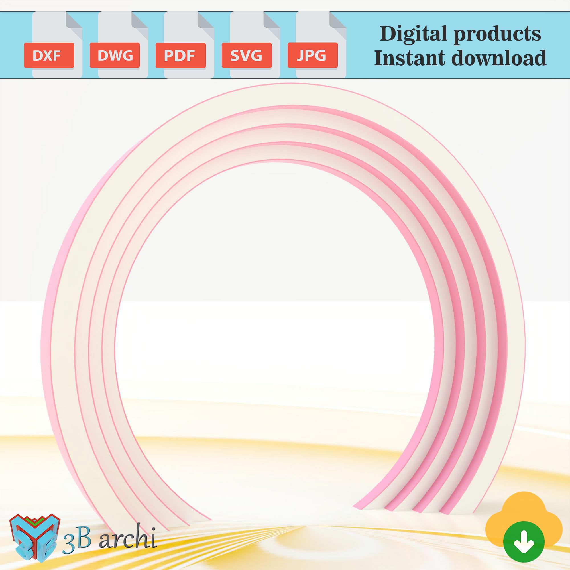 Round Layered Backdrop CNC Cutting File: Wedding Arch (digital Download ...