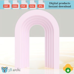 5 Layers 3D Arch Backdrop, for Weddings, Arch Backdrop Plans, CNC ...