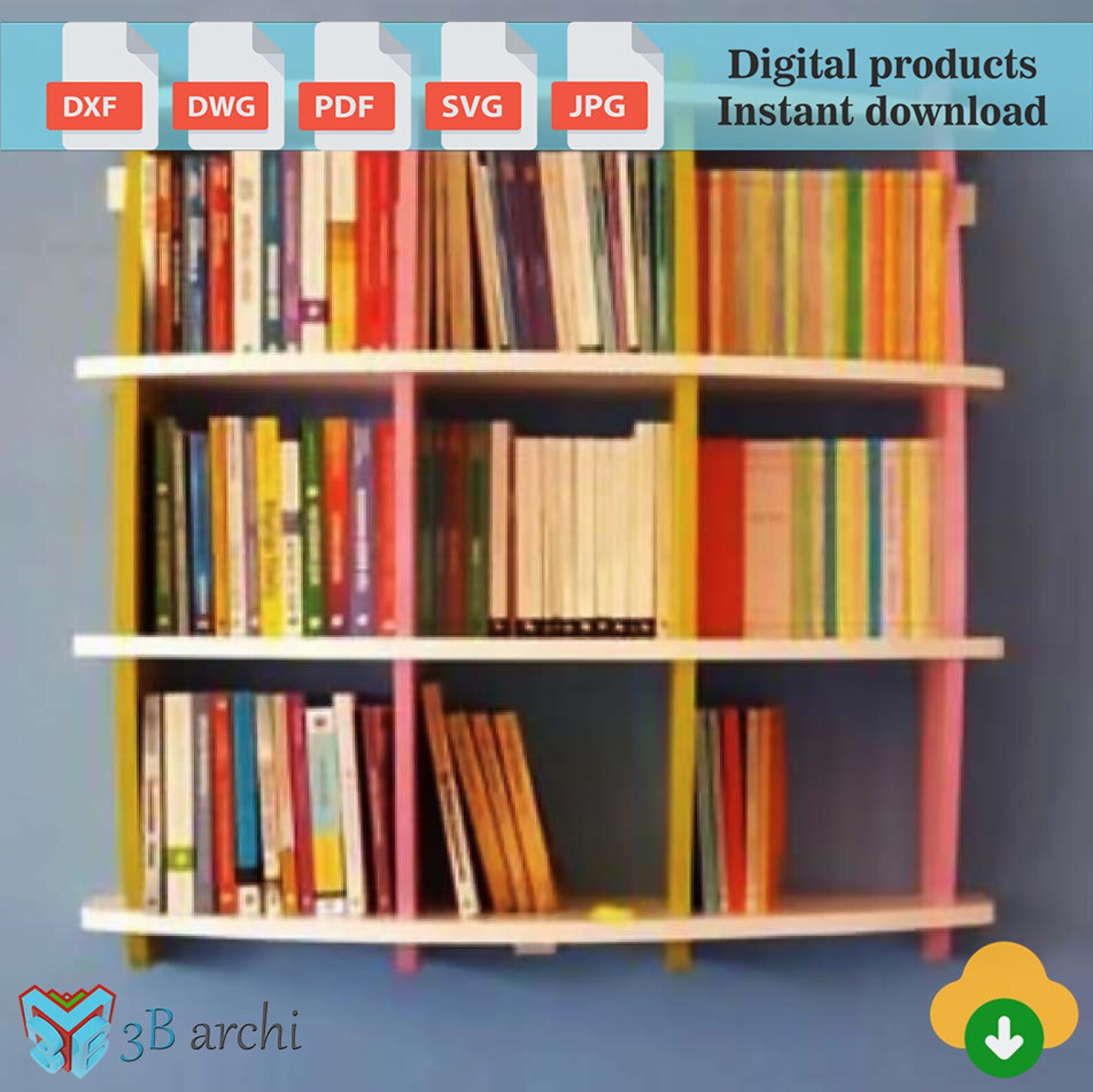 Parametric Wall Shelf, Bookshelf Plans, Wall Mount Bookshelf, Modern ...