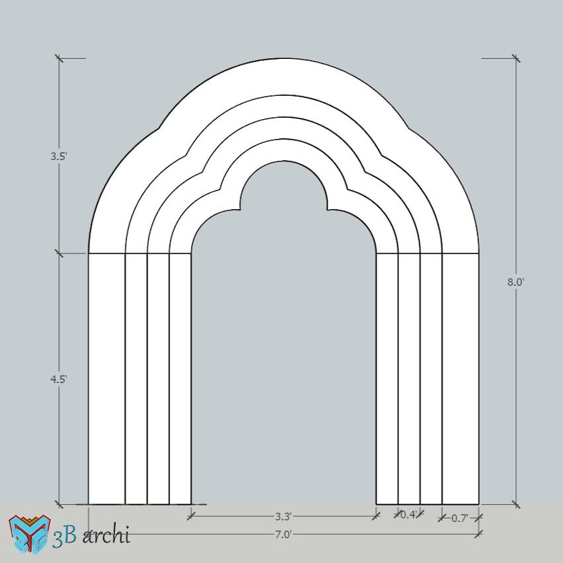 Ripple Arch Backdrop CNC Files: Wedding Arch DXF Template (digital ...
