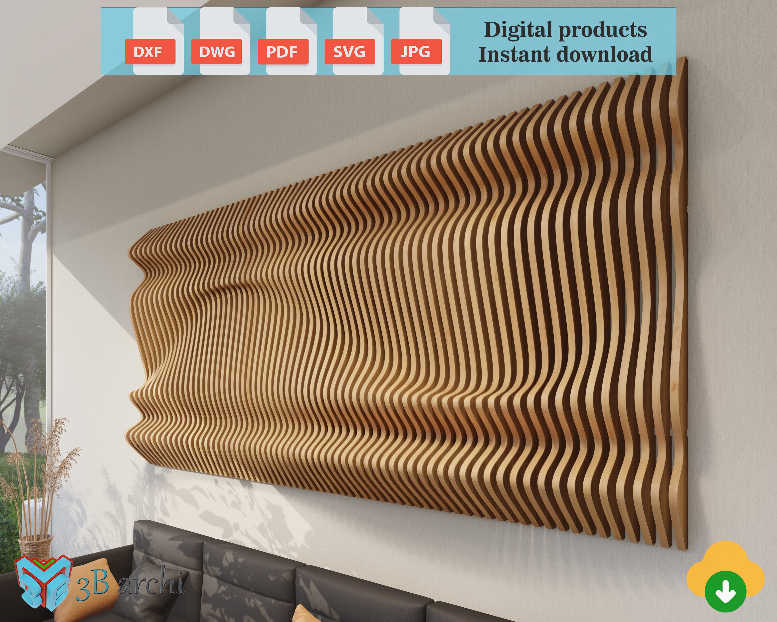 Parametric Wall Plans Decorative Wave Wall for Your Home - Etsy