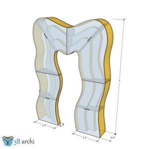 3layer Wavy Arch Prop Template, 3D Wavy Backdrop, Wavy Wall Prop ...